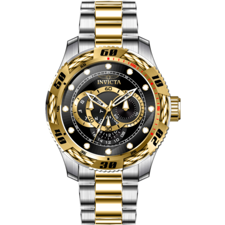 Invicta Speedway GMT Date Day Quartz Black Dial Men's Watch 45752 ...