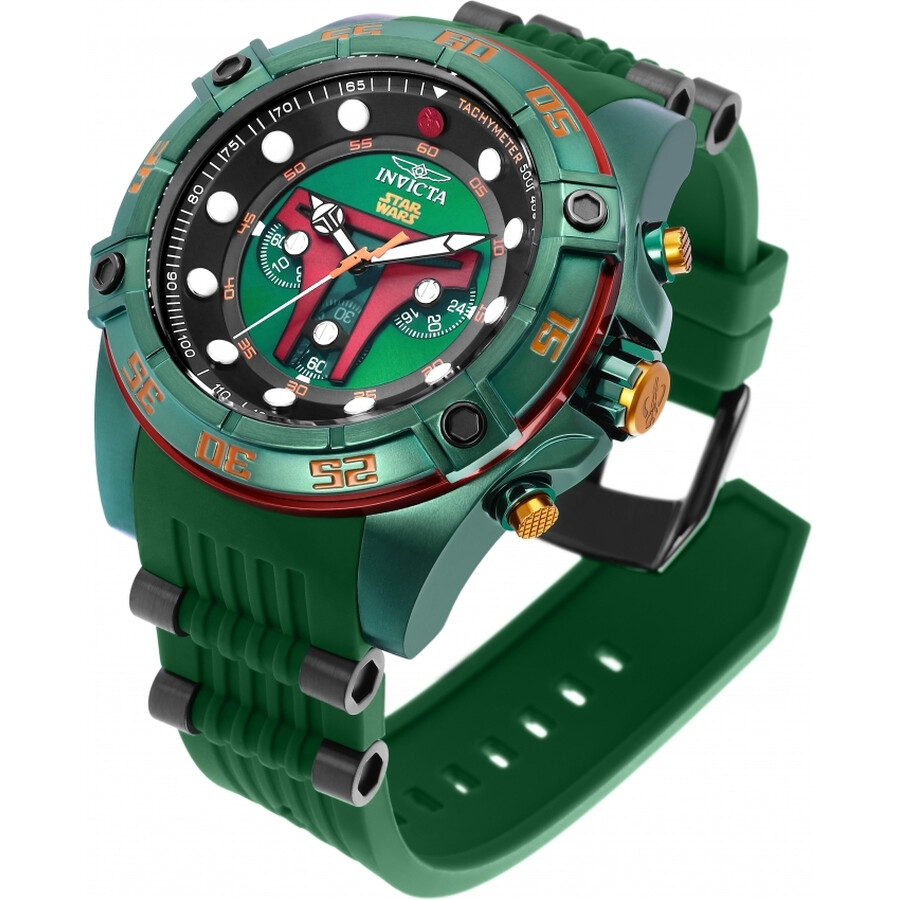 Invicta Star Wars Boba Fett Chronograph Green Dial Men's Watch 26543 ...