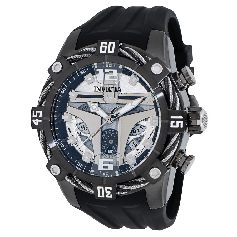 Invicta Star Wars Mandalorian Chronograph Quartz Silver Dial Men's ...