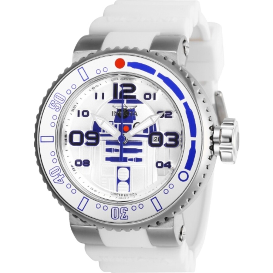 Invicta Star Wars R2-D2 Quartz Date Silver Dial Men's Watch 27672 ...