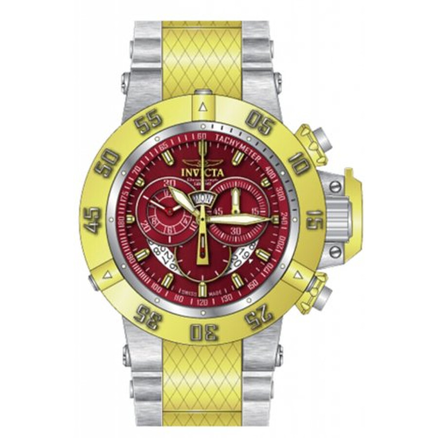 Invicta Subaqua Chronograph Red Dial Two-tone Men's Watch 80509 ...