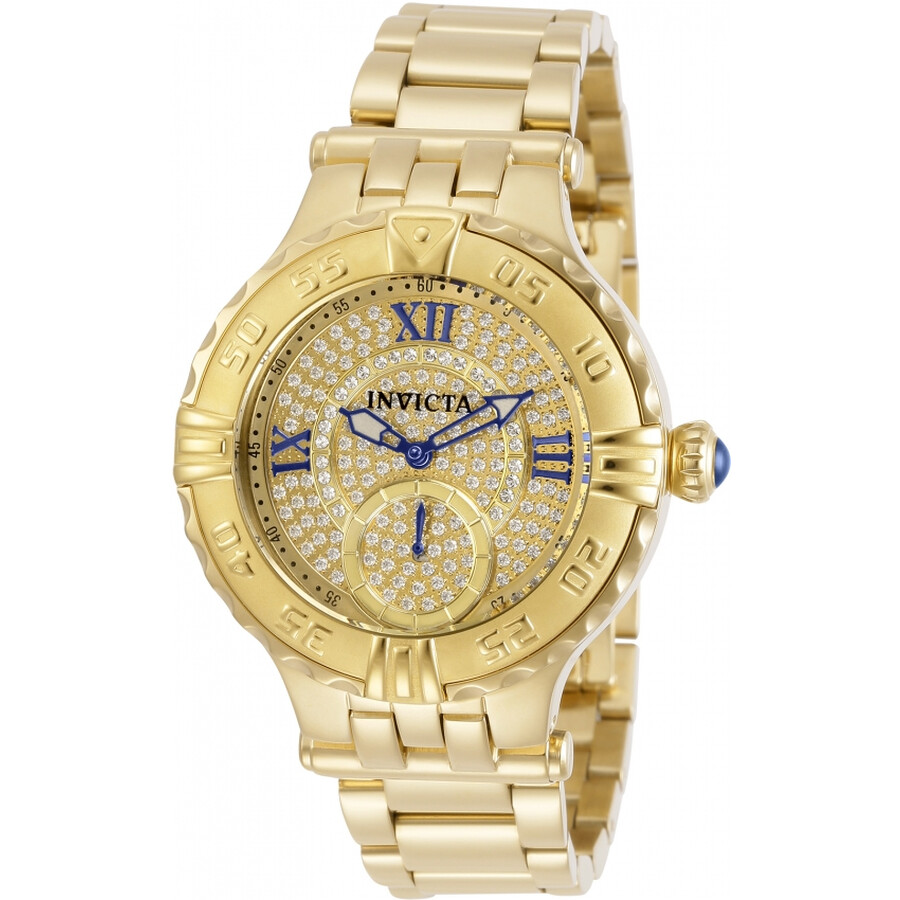 Invicta Subaqua Quartz Gold Dial Ladies Watch 30005 886678355662 ...