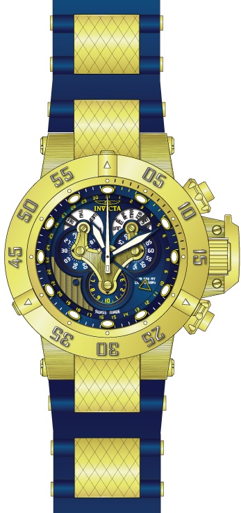 Invicta Subaqua Reserve Mechanical Chronograph Blue Dial Blue ...