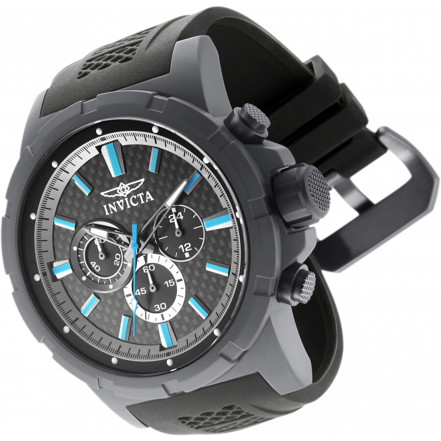 Invicta TI-22 Chronograph Black Dial Dark Grey Silicone Men's Watch ...