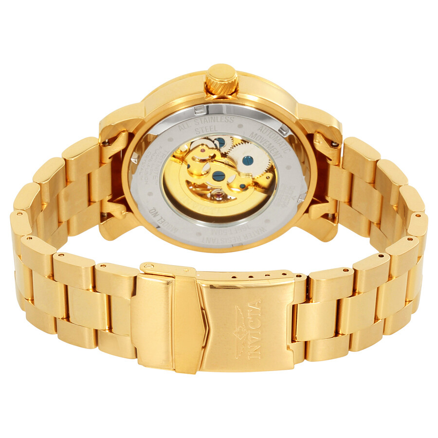 Invicta Vintage Automatic Gold Skeleton Dial Men's Watch 22575 ...