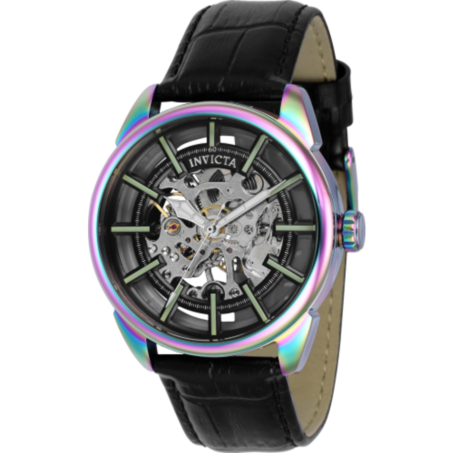 Invicta Vintage Hand Wind Skeleton Black Dial Men's Watch 37924 ...