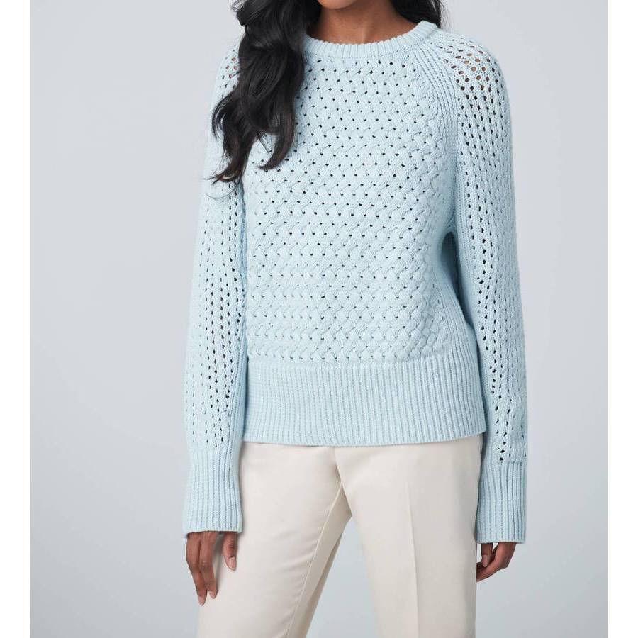 Iris Setlakwe Ladies Crewneck Boxy Pullover Mist Blue Mouline, Size ...