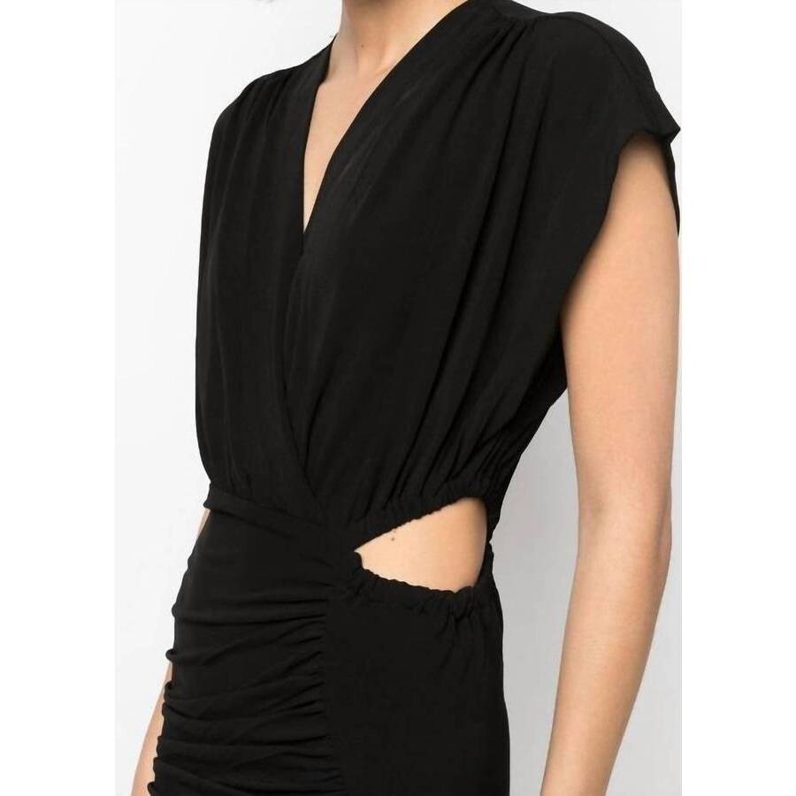 Iro Ladies Zera Cut-Out Detailed Draped Mini Dress Black, Size 36 88720 ...