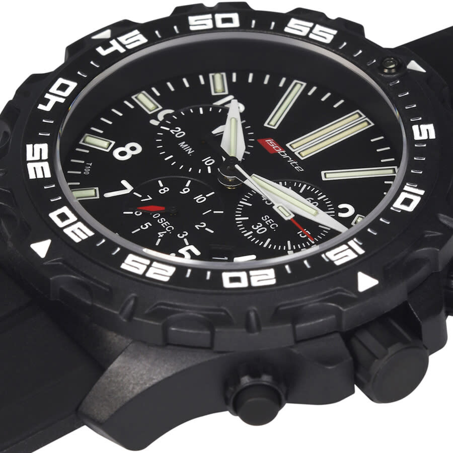 Isobrite Valor Chronograph Quartz Chronometer Black Dial Men's Watch ...