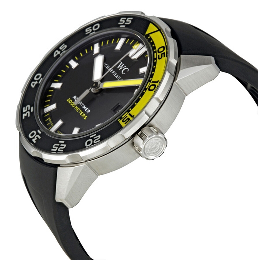 IWC Aquatimer Black Dial Rubber Strap Automatic Men's Watch 3568-10 ...