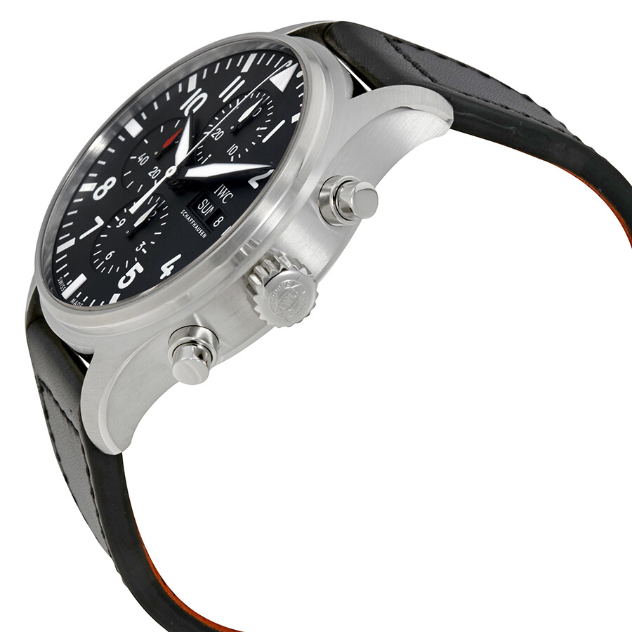 IWC Pilot Black Automatic Chronograph Men's Watch IW377709 ...