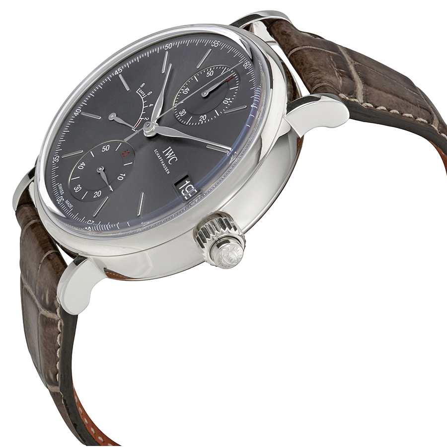 IWC Portofino Monopusher Ardoise Dial Chronograph 18kt White Gold Men's ...