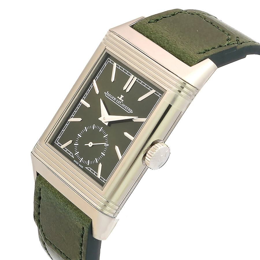 Jaeger LeCoultre Reverso Tribute Monoface Hand Wind Green Dial Men's ...