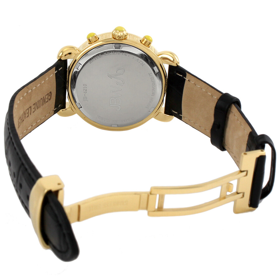 Jbw Victory Mother of Pearl Diamond Gold-tone Diamond Case Black ...