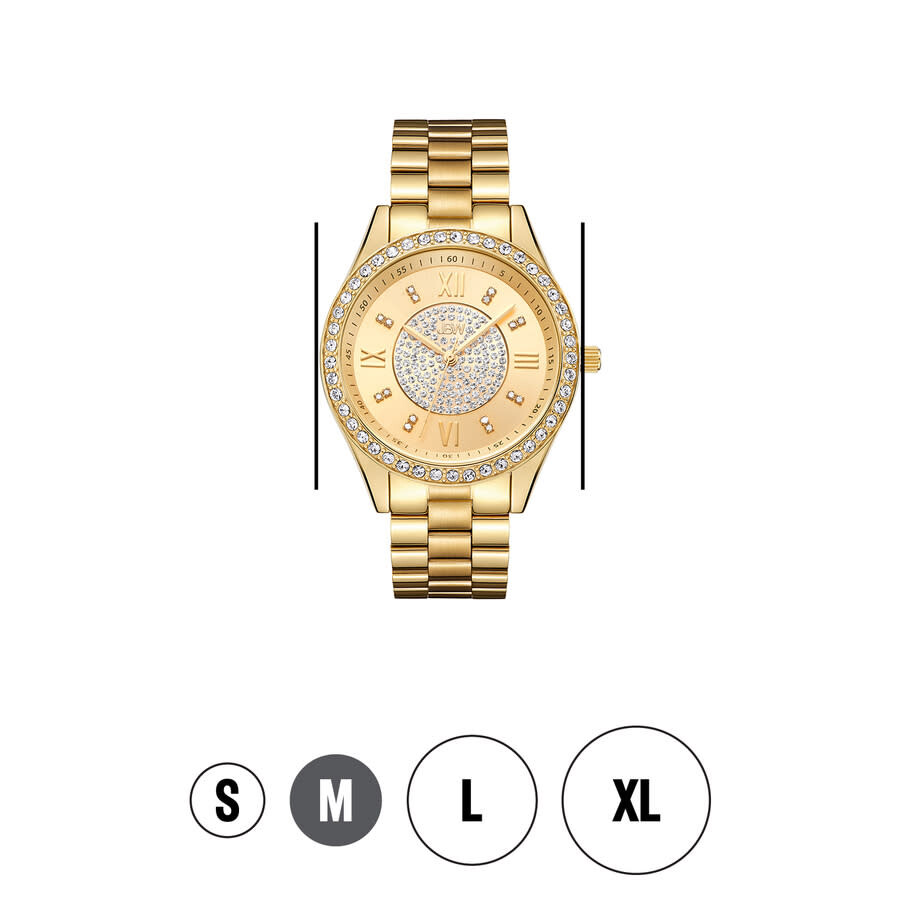 Jbw Mondrian Jewelry Set Gold-tone Dial Ladies Watch J6303-SetB ...