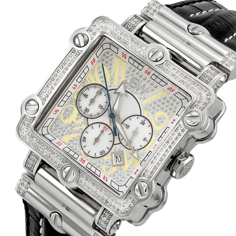 Jbw Phantom Silver-tone Chronograph Crystal Dial Silver-tone Steel ...