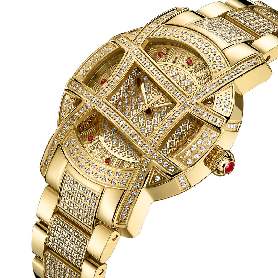 Jbw Platinum Series Diamond Gold-tone Dial Ladies Watch PS510A ...