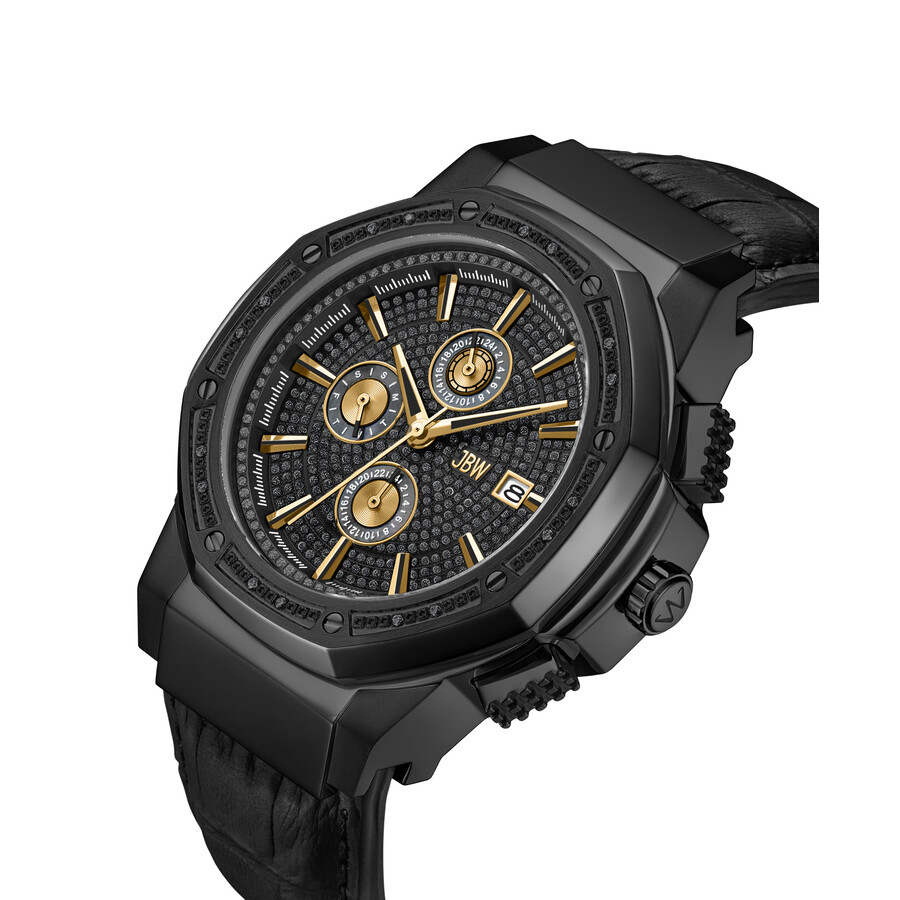 Jbw Saxon GMT Quartz Black Dial Unisex Watch JB-6101L-S 850055663060 ...