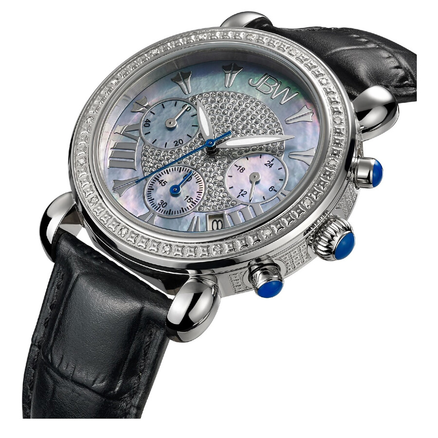Jbw Victory Blue Mother of Pearl Chronograph Dial Diamond Ladies Watch ...