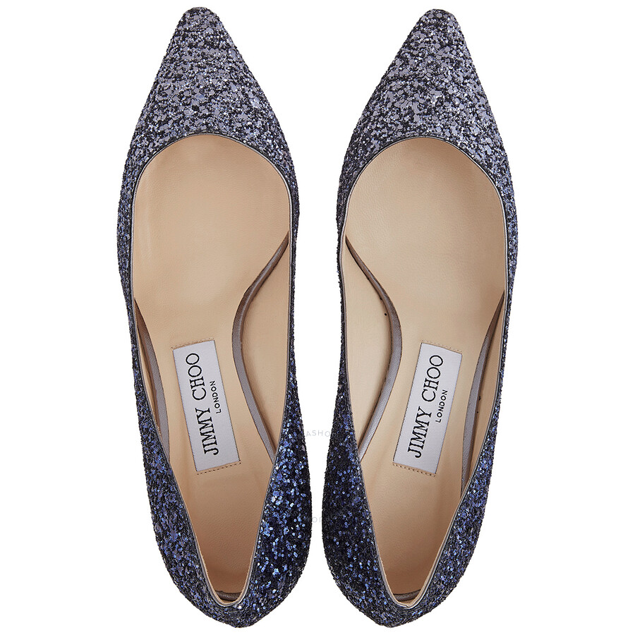Jimmy Choo Anthracite/Navy Romy 60 Glitter Pumps, Brand Size 36 (US ...