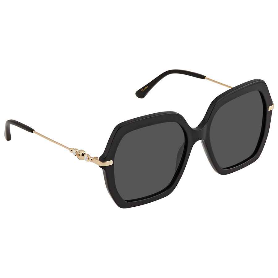 Jimmy Choo Grey Geometric Ladies Sunglasses ESTHER/S 0807/IR 57 827886015597 - Sunglasses - Jomashop