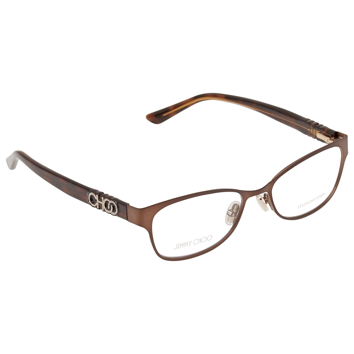 Jimmy Choo Ladies Brown Rectangular Eyeglass Frames JC243009Q0052 ...
