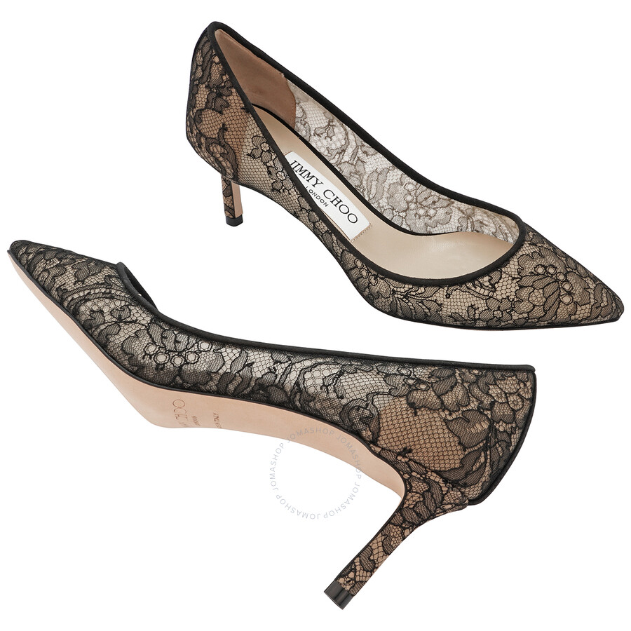 Jimmy Choo Ladies Romy 60 Lace Pumps In Black, Brand Size 35 ( US Size ...