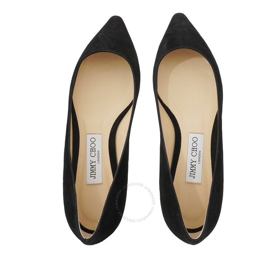 Jimmy Choo Ladies Romy Black Suede Pointy Toe Flats, Brand Size 38.5 ...