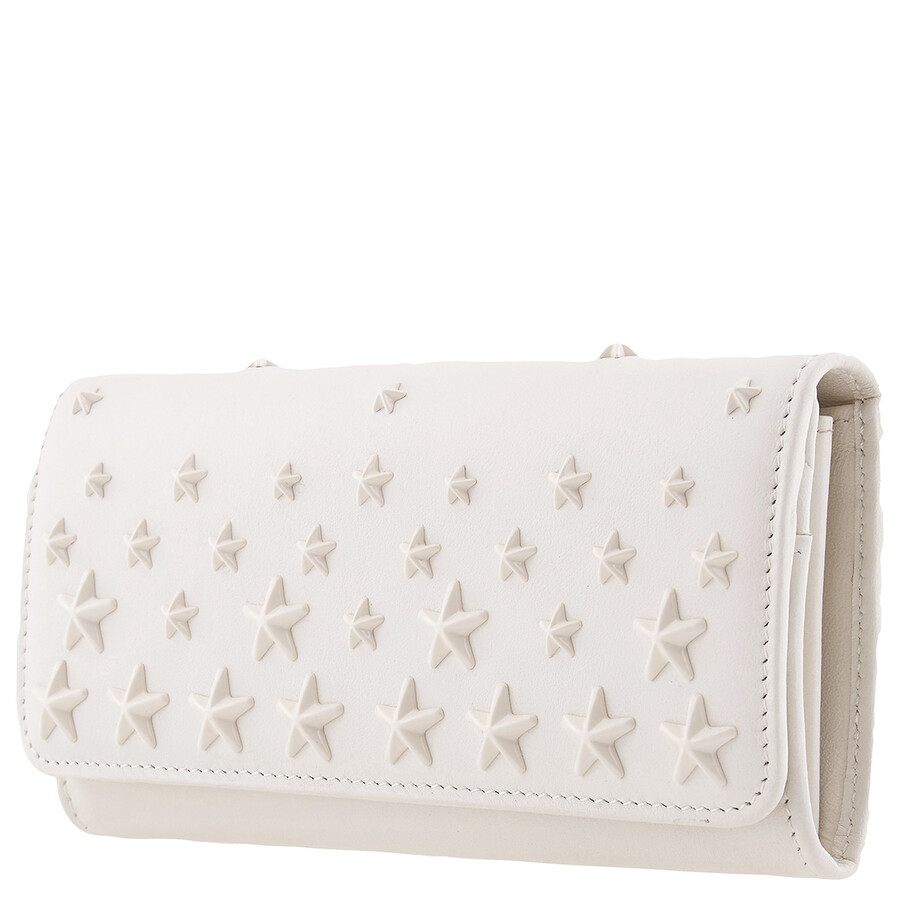 Jimmy Choo Latte / Light Gold Ladies Nino Star Stud-Embellished Wallet ...