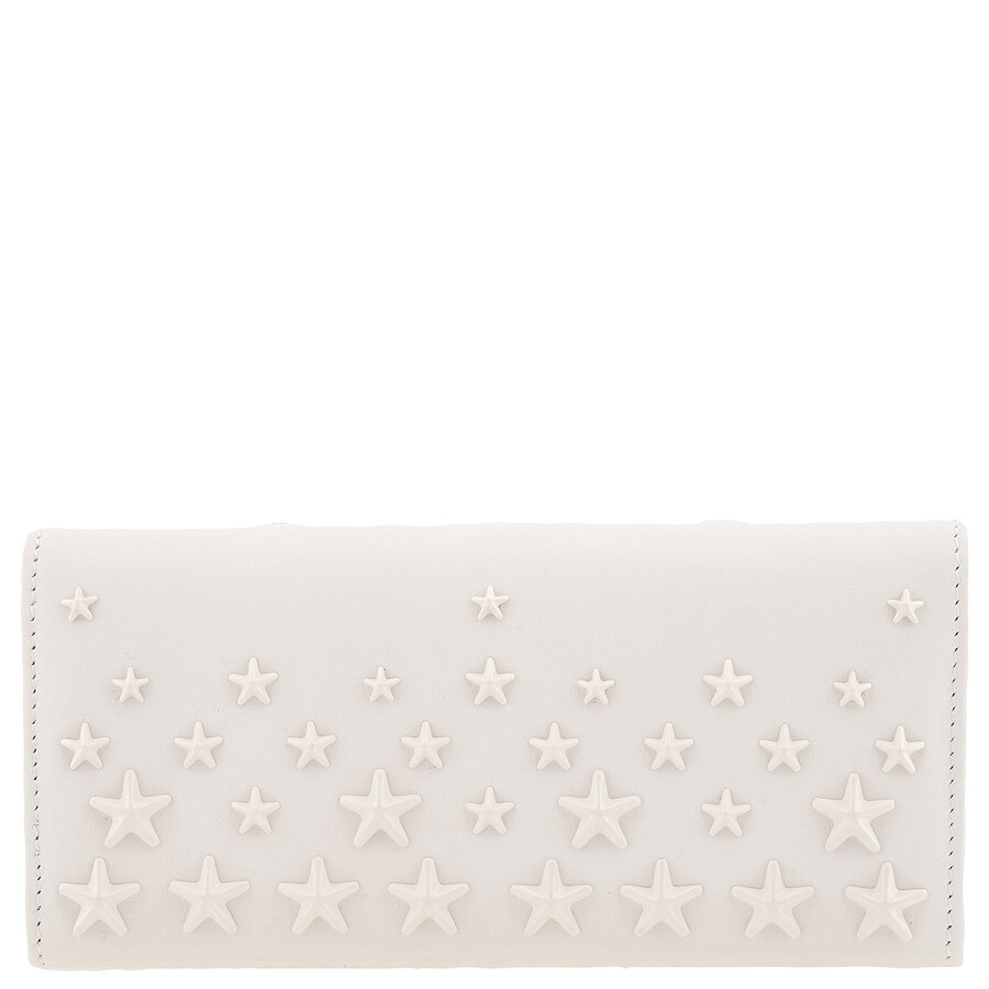 Jimmy Choo Latte / Light Gold Ladies Nino Star Stud-Embellished Wallet ...