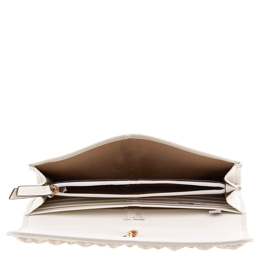 Jimmy Choo Latte / Light Gold Ladies Nino Star Stud-Embellished Wallet ...