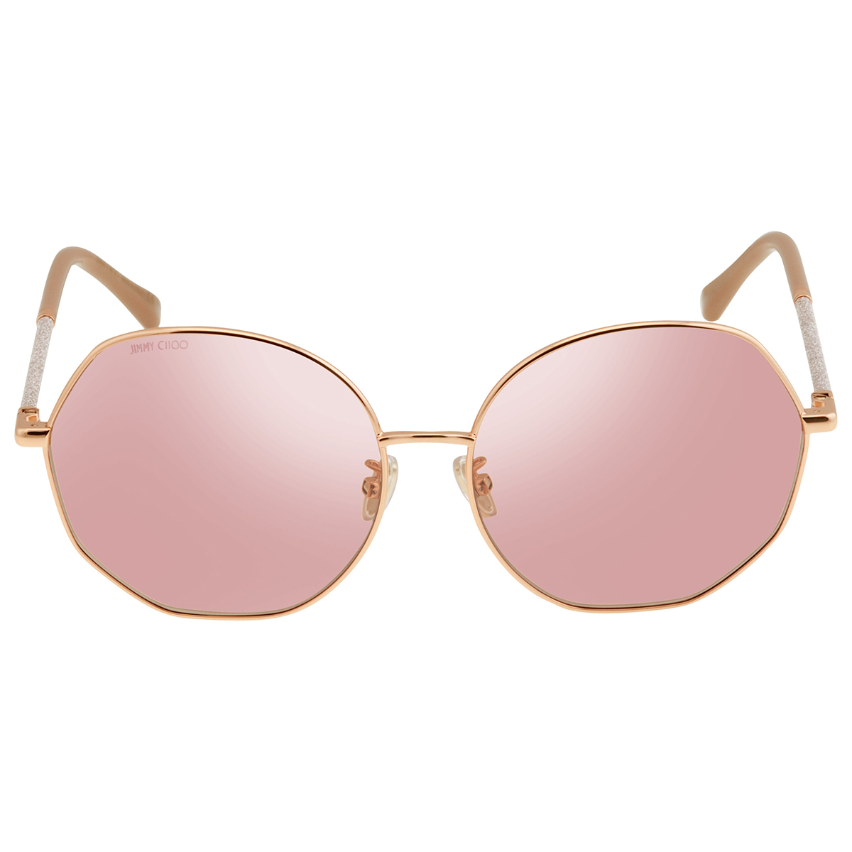Jimmy Choo Pink Round Ladies Sunglasses CORAL/G/SK 0BKU/2S 61 ...
