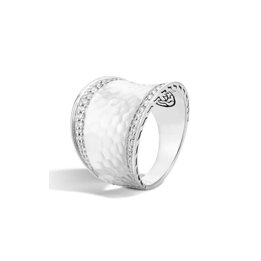John Hardy Classic Chain Sterling Silver & Diamond Ring - Rbp72712dix7 ...