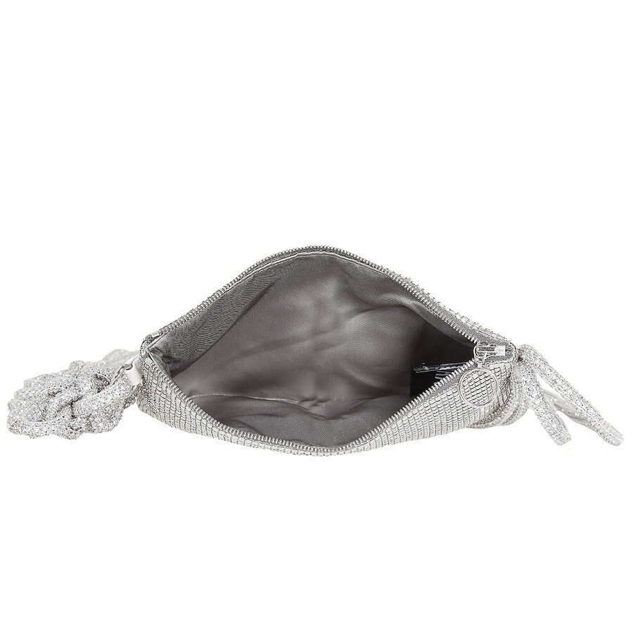 Kara Ladies Silver Crystal Knot Crossbody Bag HB249B-0965 958000007522 ...