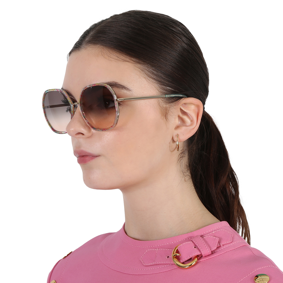 Kate Spade Grey Pink Gradient Geometric Ladies Sunglasses NICOLA/G/S ...