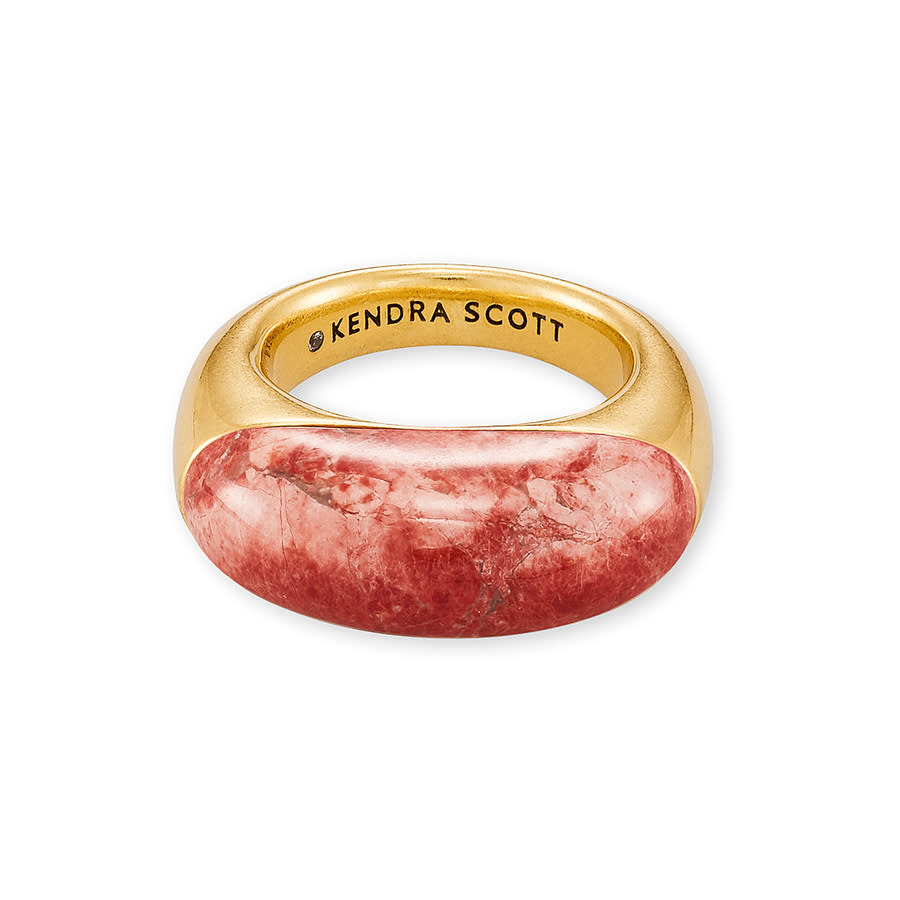Kendra Scott Kaia Vintage Gold Plated Brass And Dyed Howlite Ring Sz 8 ...