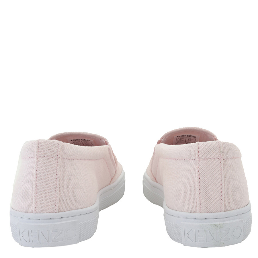 Kenzo Girls Pink Animal Logo Embroidered Slip-On Sneakers, Brand Size 33 (1.5 Little Kids ...