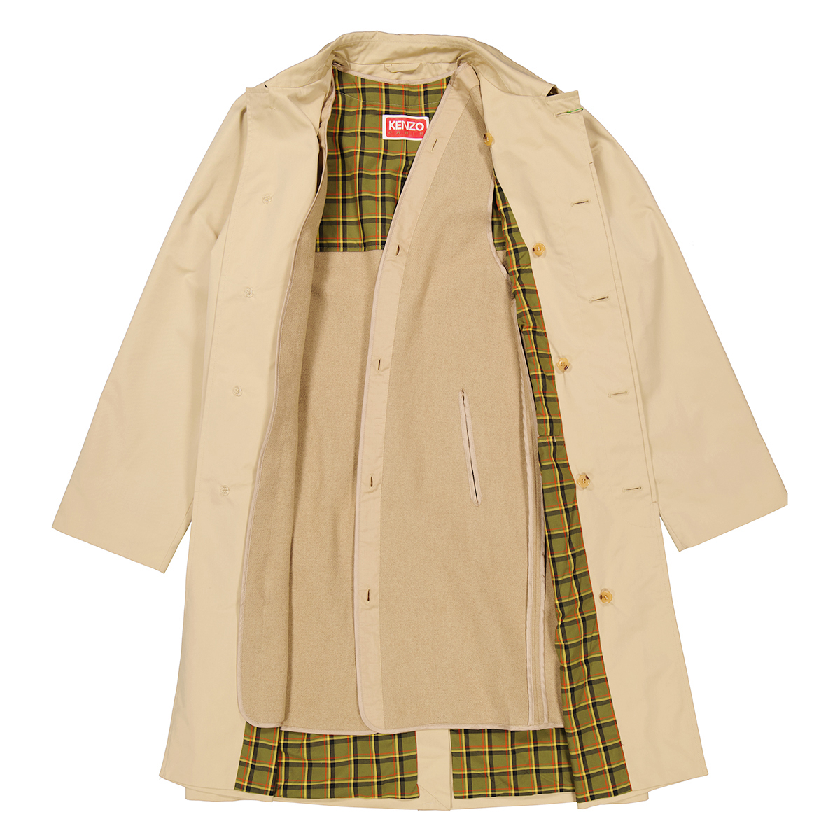 Kenzo Men's Beige Waterproof Trench Coat, Brand Size 48 (Medium ...
