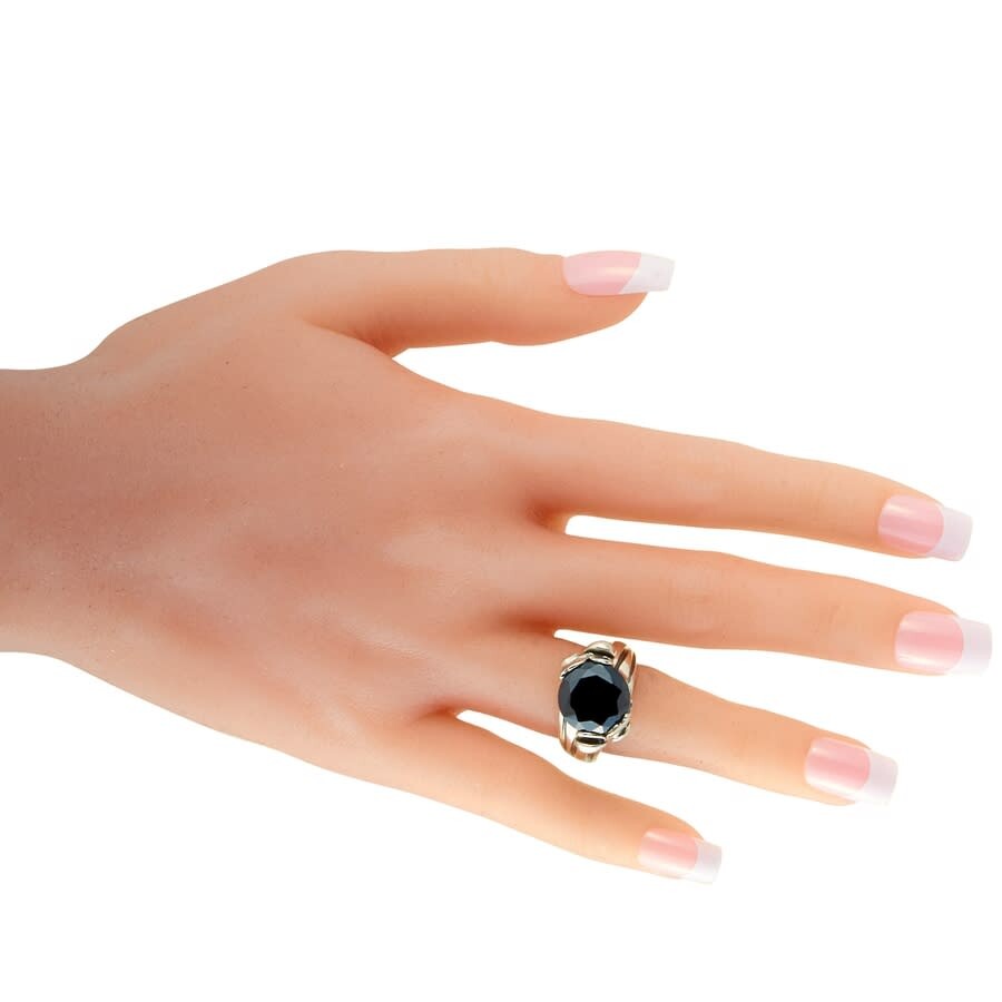 King Baby Silver and Black Cubic Zirconia Floral Pattern Ring K20-5932B ...