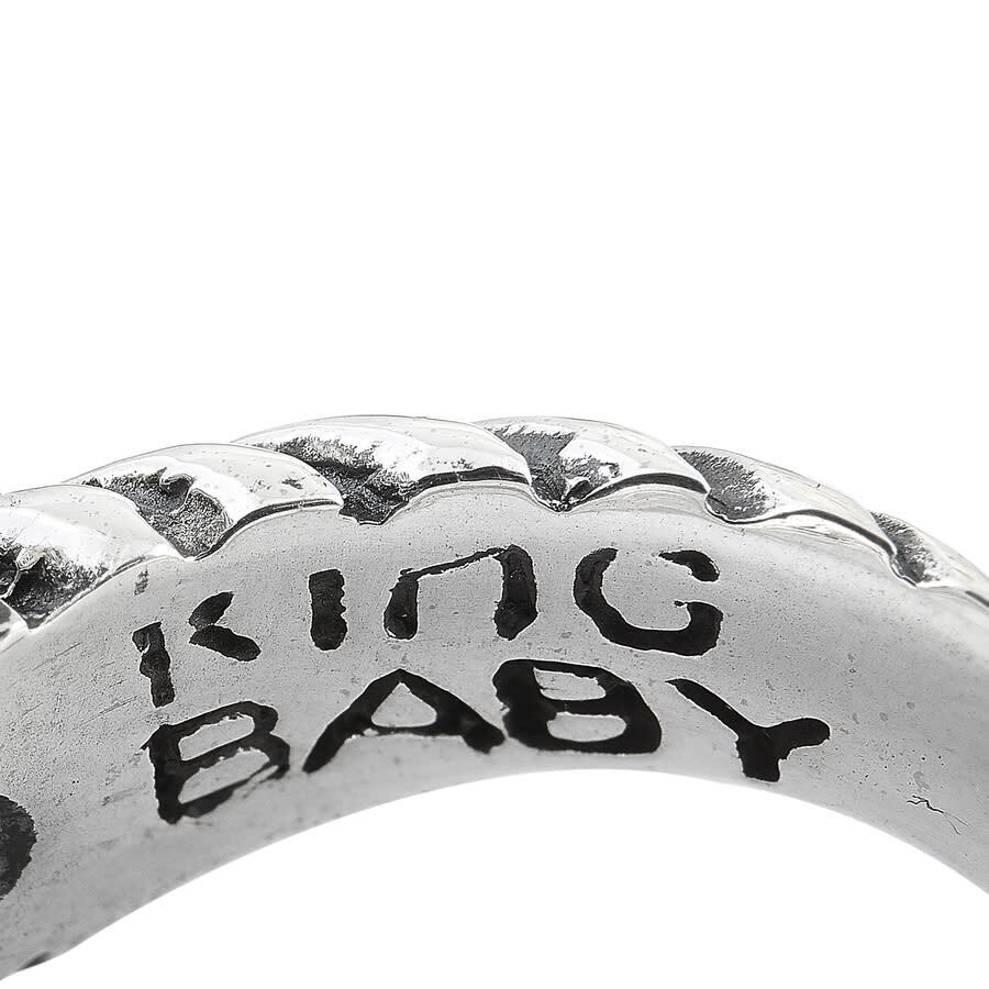 King Baby Silver and Black Cubic Zirconia Twisted Pattern Ring K20 ...