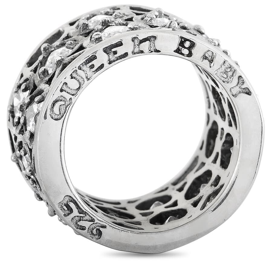 King Baby Silver and Cubic Zirconia Heart Pattern Ring, Size 6 Q20-5642 ...