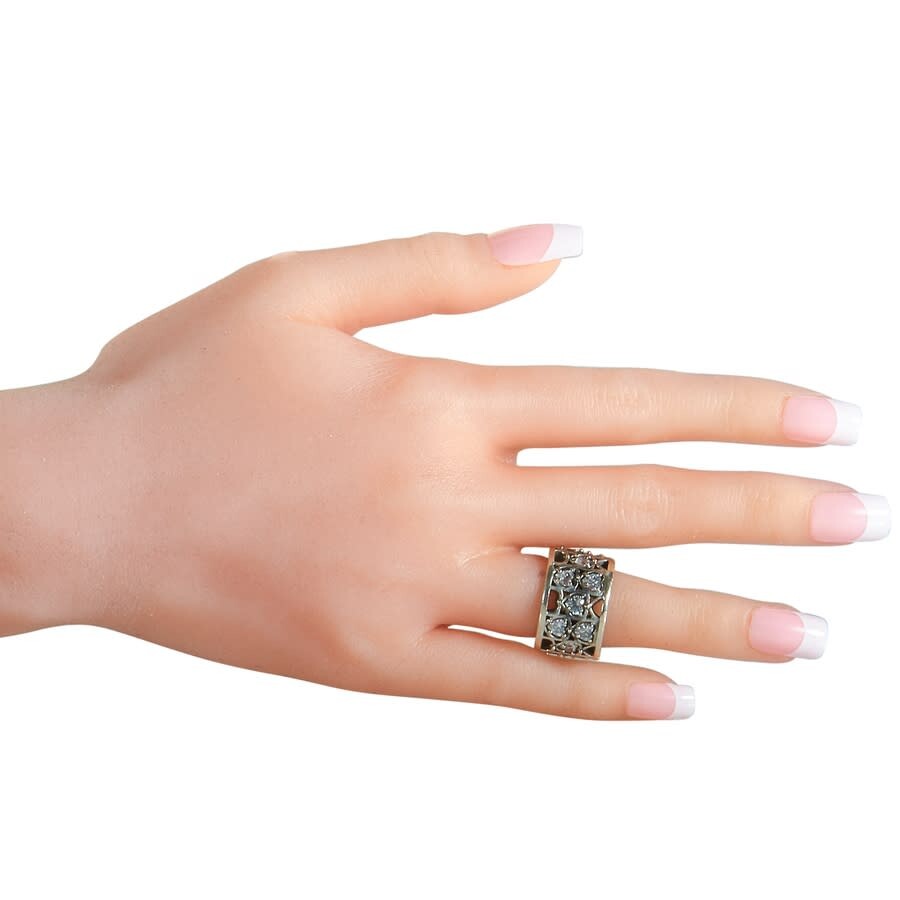 King Baby Silver and Cubic Zirconia Heart Pattern Ring, Size 6 Q20-5642 ...