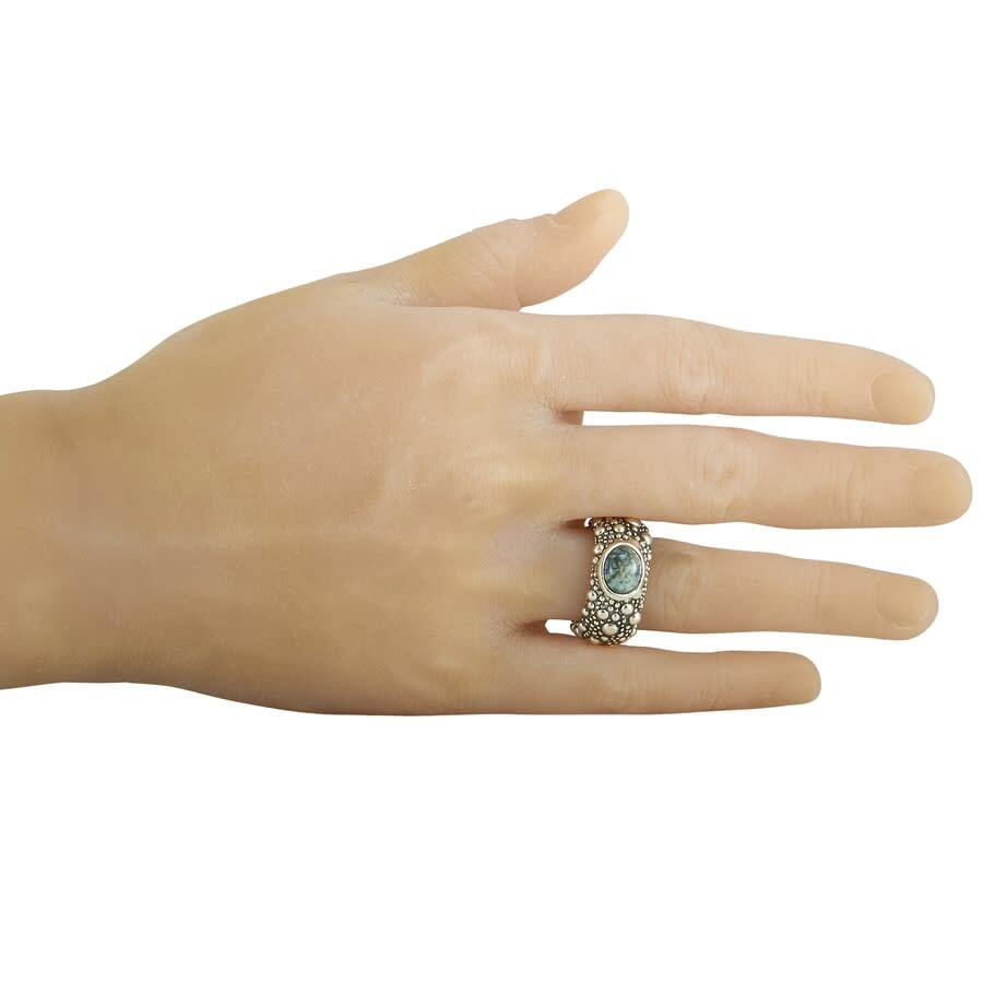 King Baby Silver and Spotted Turquoise Stingray Texture Ring K20-5875-S ...