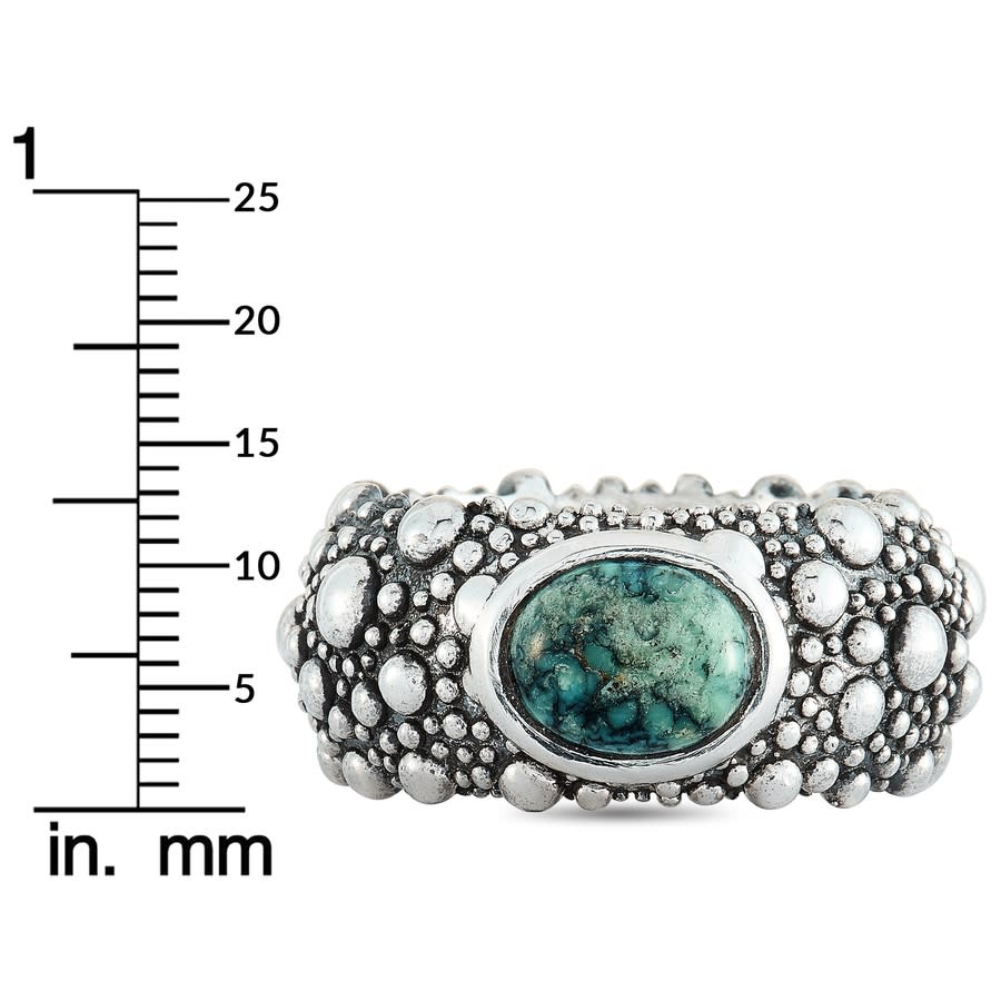 King Baby Silver and Spotted Turquoise Stingray Texture Ring K20-5875-S ...