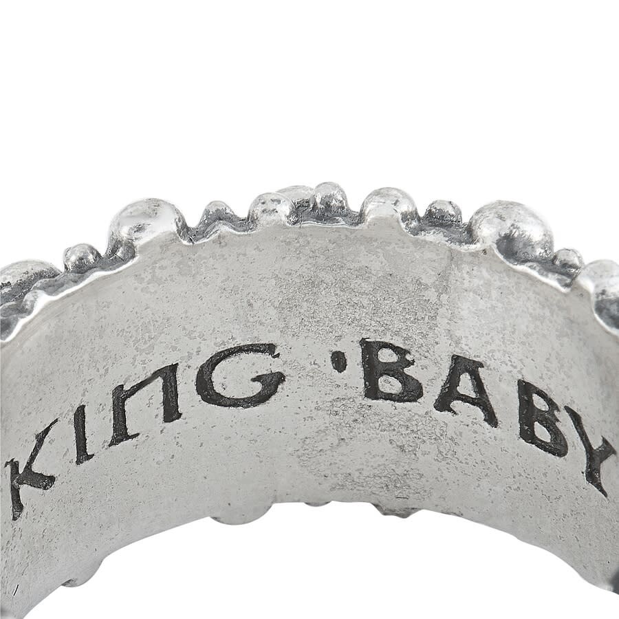 King Baby Silver and Spotted Turquoise Stingray Texture Ring K20-5875-S-115 - Jewelry - Jomashop