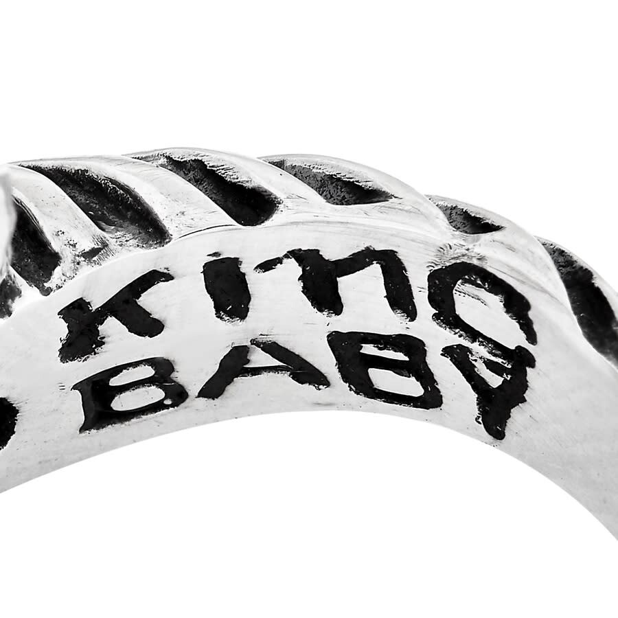 King Baby Silver and White Cubic Zirconia Twisted Pattern Ring K20-5929 ...