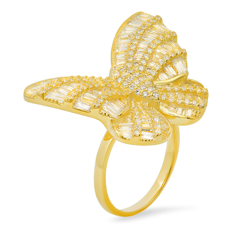Kylie Harper 14k Gold Over Silver Baguette Cubic Zirconia CZ Statement ...