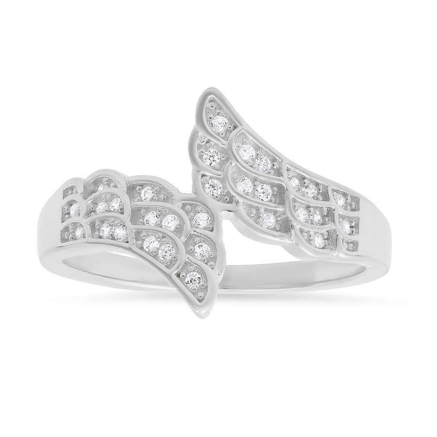Kylie Harper Sterling Silver CZ Angel Wings Ring 04-295-DSR9 - Jewelry, Rings - Jomashop
