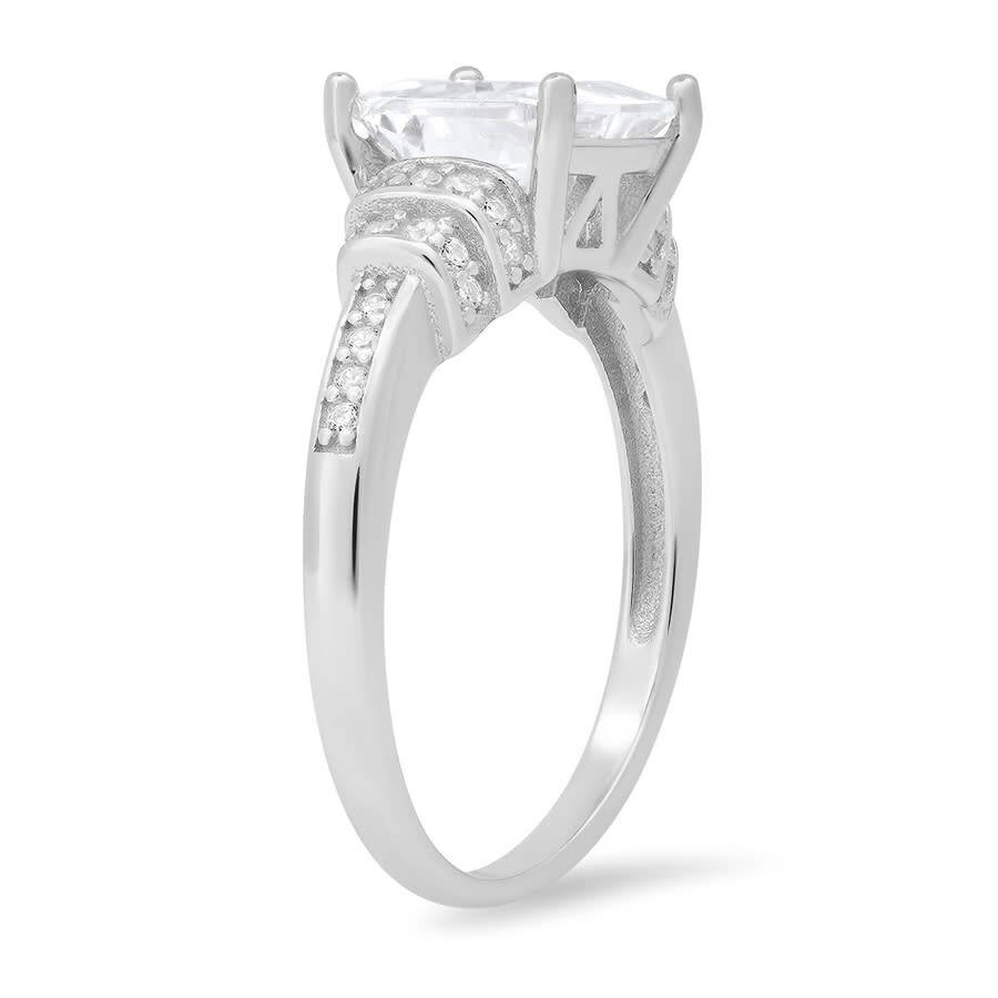 Kylie Harper Sterling Silver Princess-cut Cubic Zirconia CZ Ring 03-017 ...