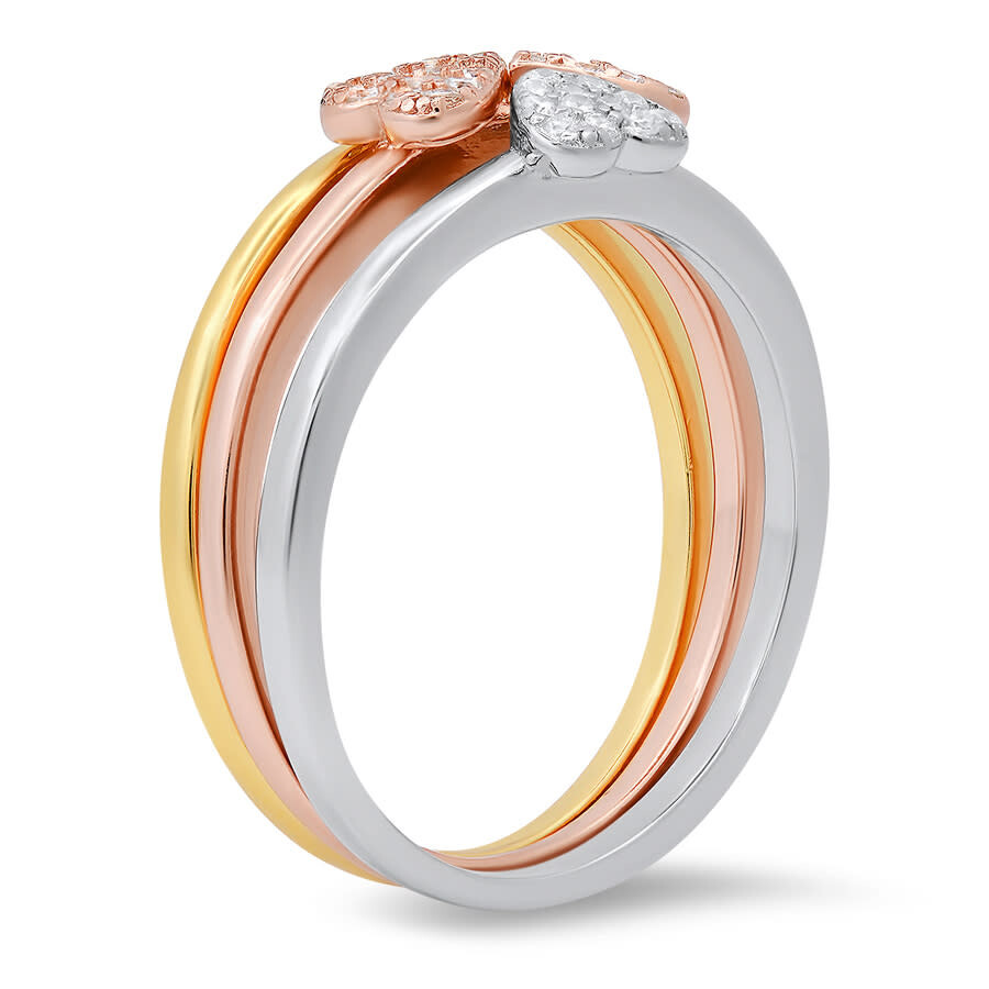 Kylie Harper Sterling Silver Tri-Color 3pc Stackable Heart Ring Set 04 ...